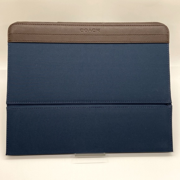 Coach | Tablets & Accessories | Coach Ipad Case Navy Blue Brown Leather ...